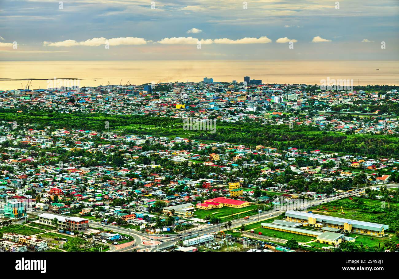 Aerial view of Georgetown, the capital of Guyana in South America Stock ...
