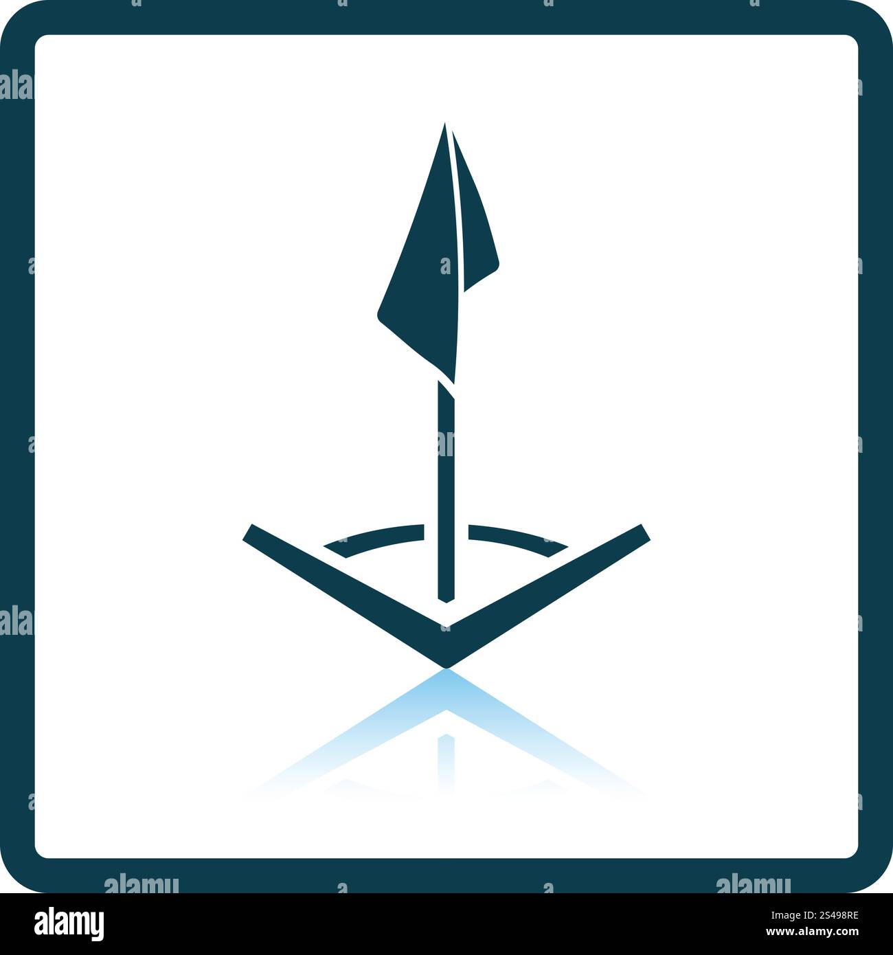 Icon of football field corner flag . Shadow reflection design. Vector ...
