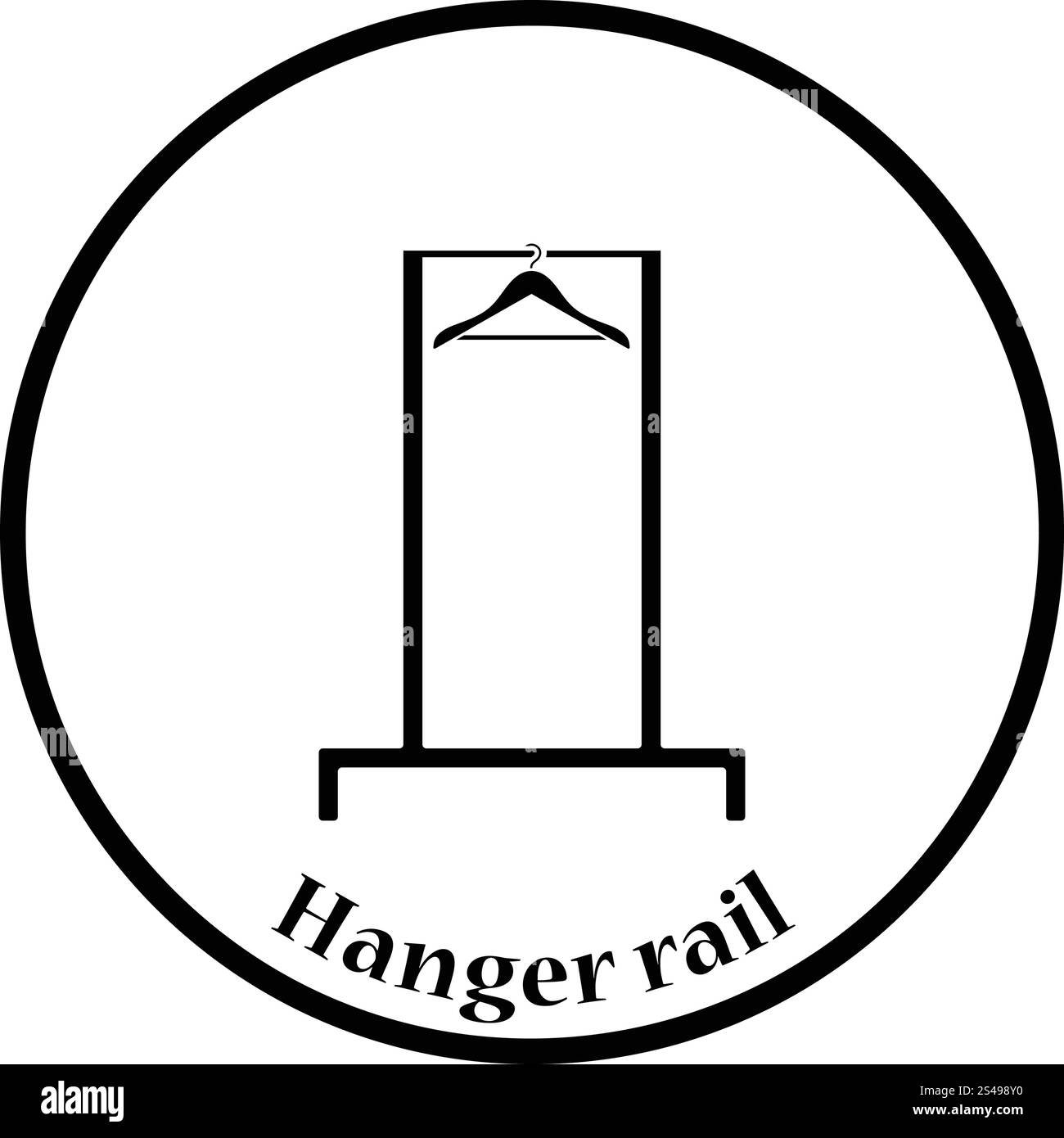 Hanger rail icon. Thin circle design. Vector illustration Stock Vector ...