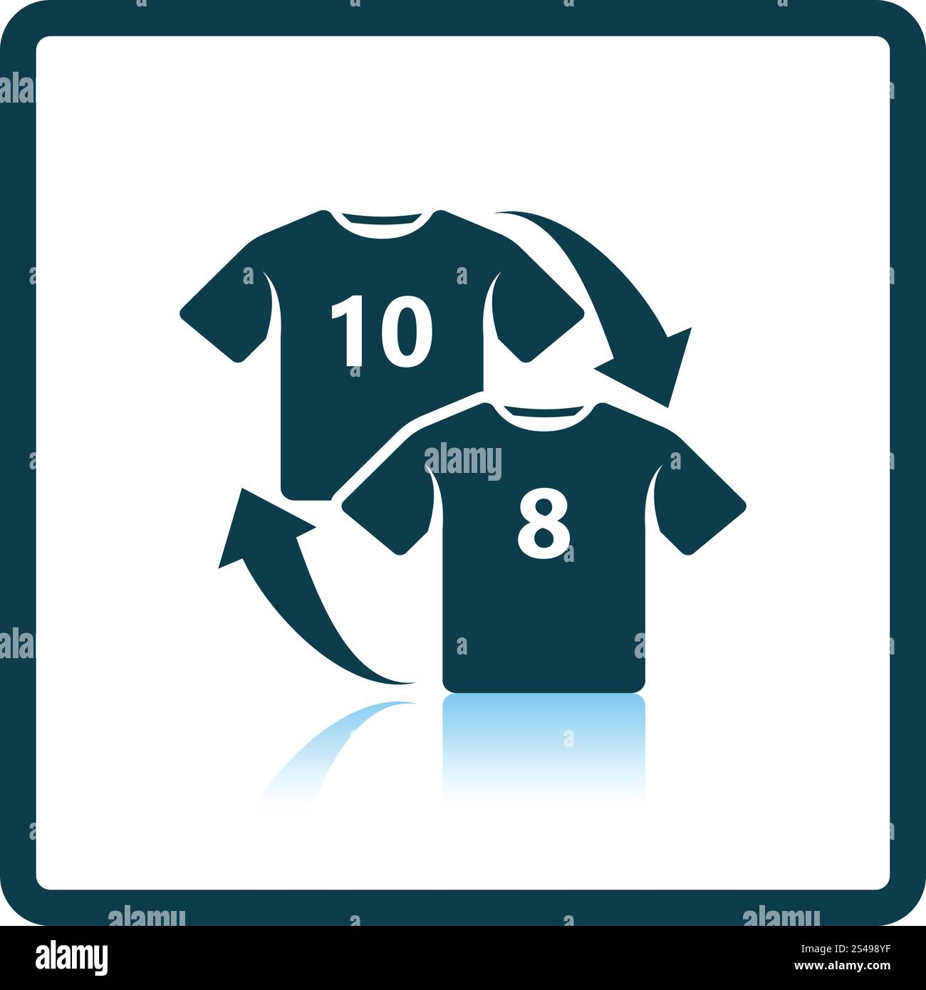 Icon of football replace . Shadow reflection design. Vector ...