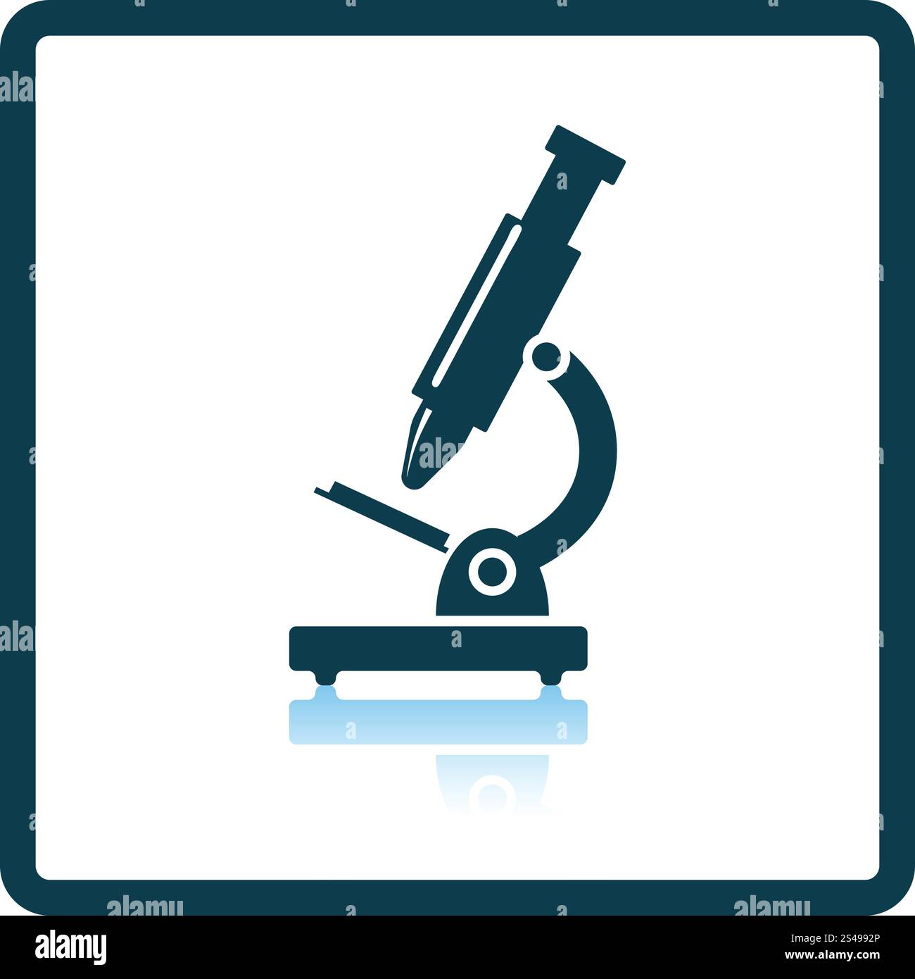 Icon of School microscope. Shadow reflection design. Vector ...