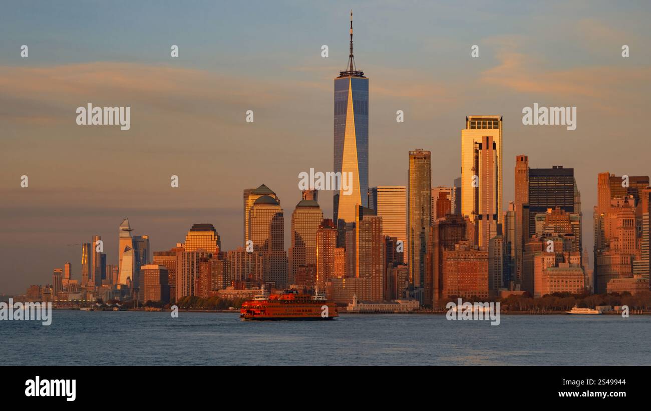 Manhattan skyline with WTC. Financial District NYC. Twin Towers ...