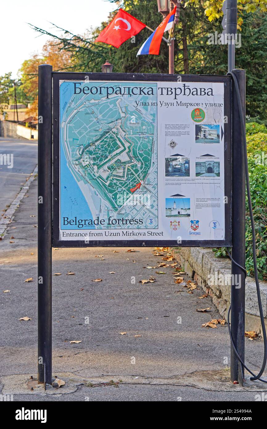 Belgrade, Serbia - October 07, 2019: Kalemegdan fortress park map and ...