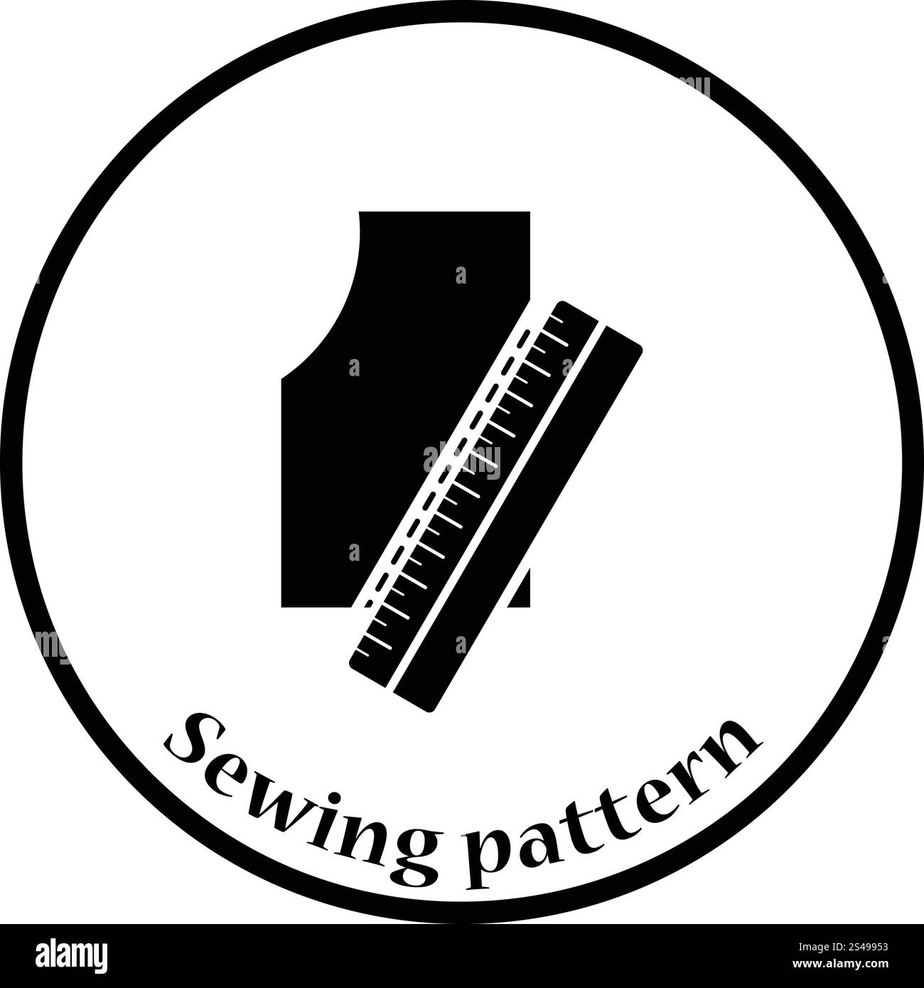Sewing pattern icon. Thin circle design. Vector illustration Stock ...