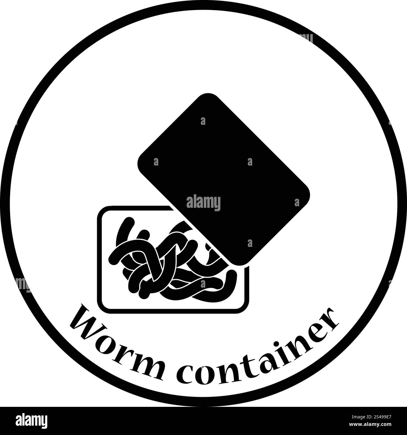 Icon of worm container. Thin circle design. Vector illustration Stock ...