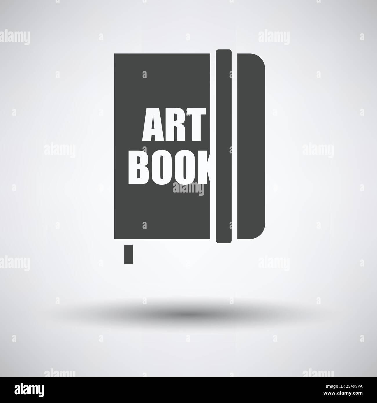 Sketch book icon on gray background, round shadow. Vector illustration ...