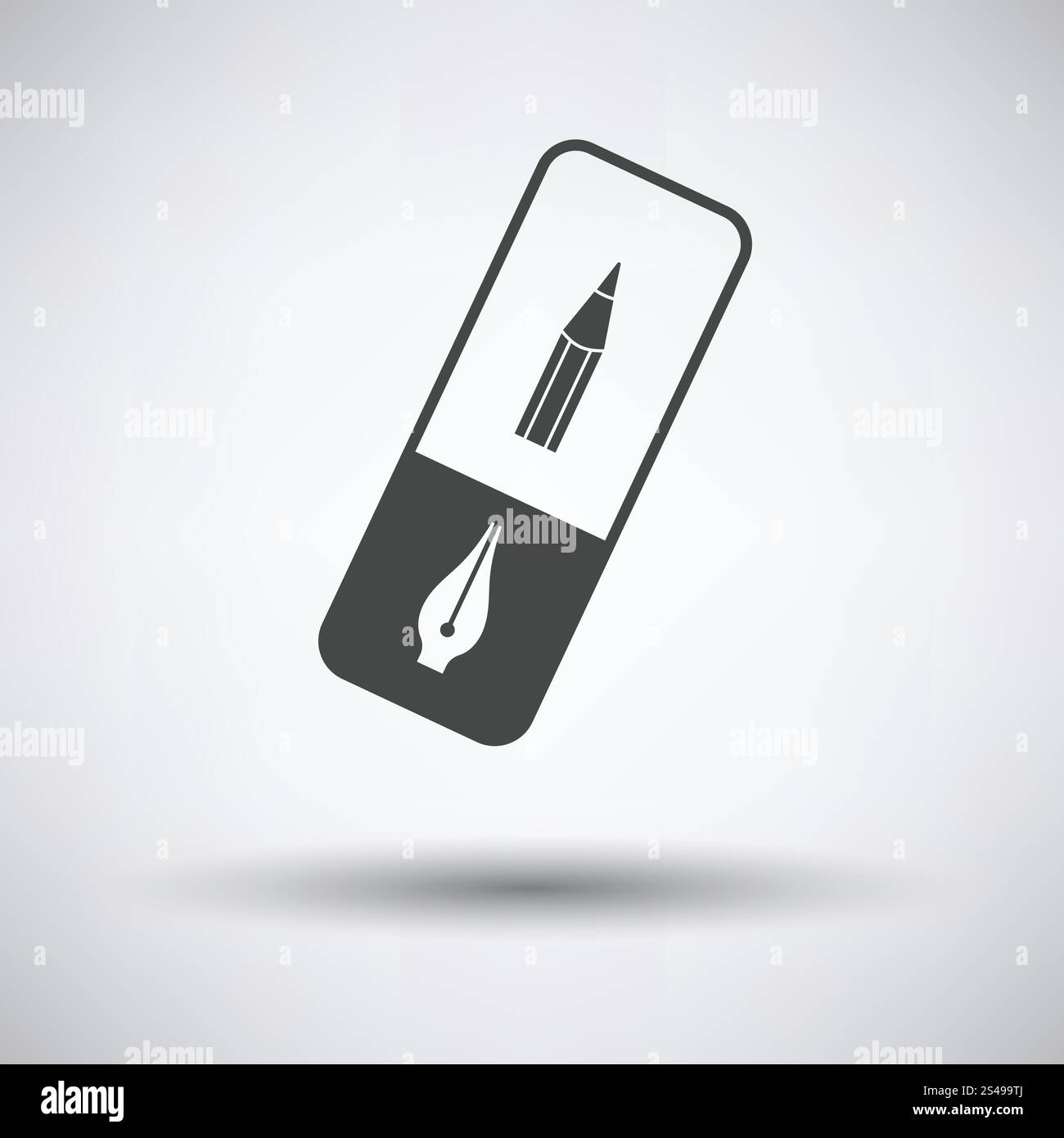 Eraser icon on gray background, round shadow. Vector illustration Stock ...