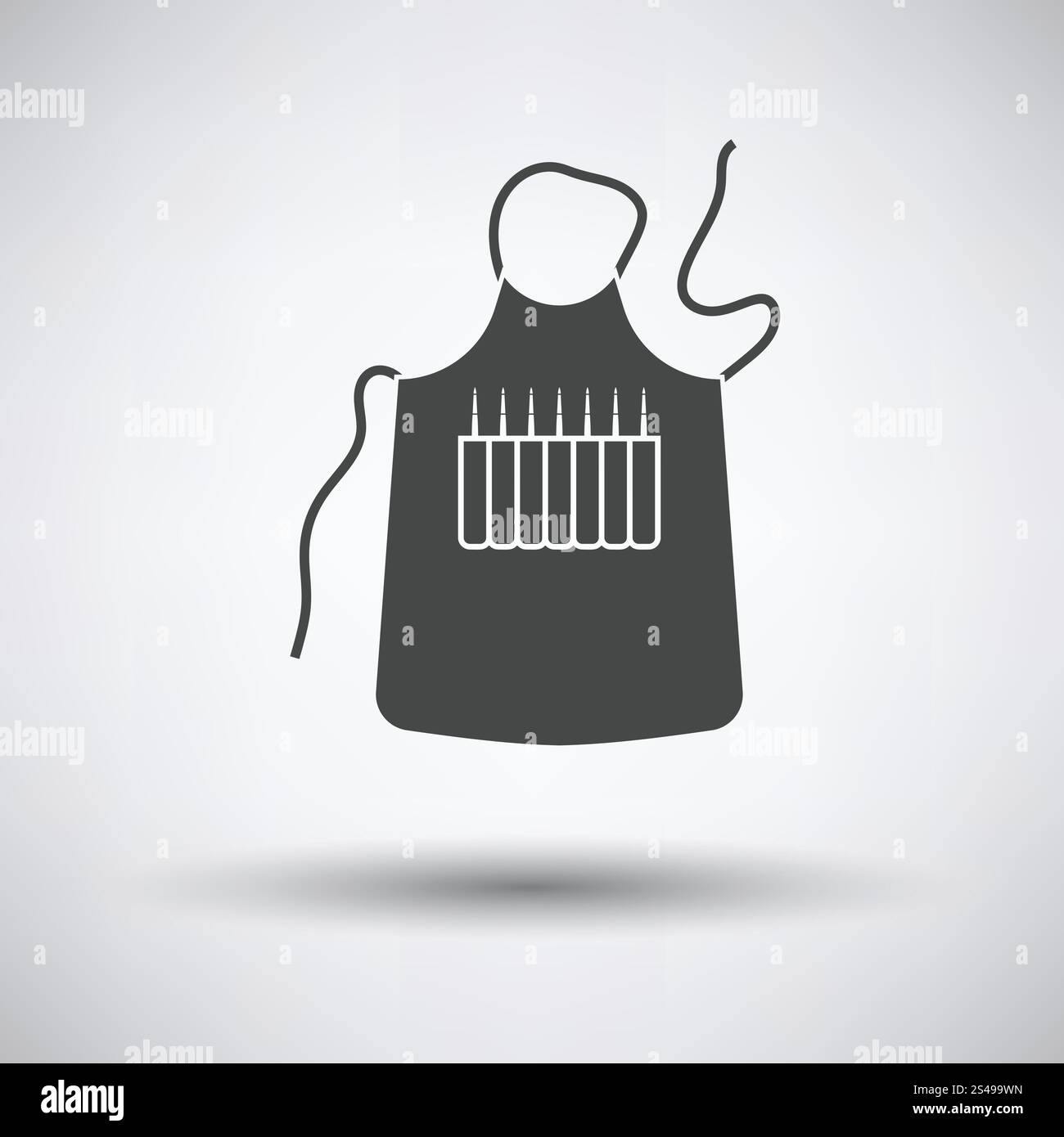 Artist apron icon on gray background, round shadow. Vector illustration ...