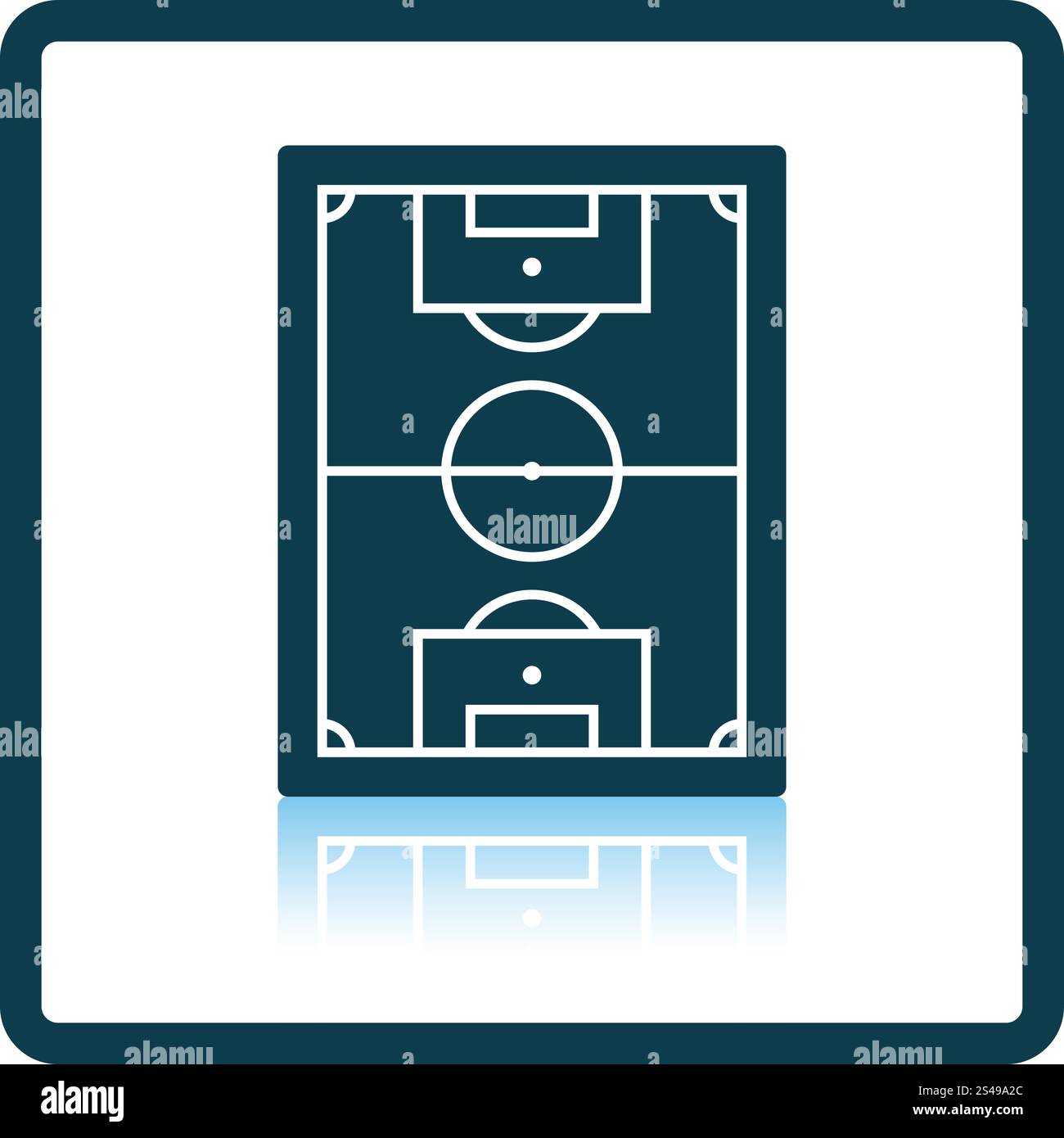 Icon of football field. Shadow reflection design. Vector illustration ...