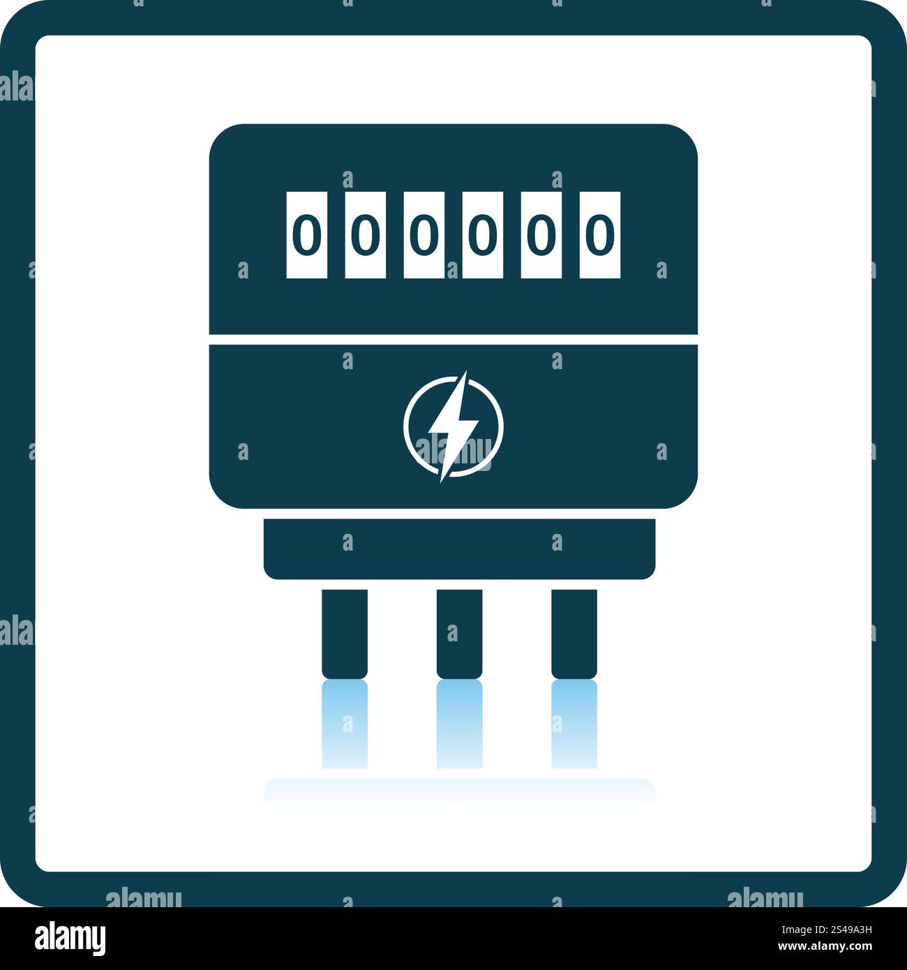 Electric meter icon. Shadow reflection design. Vector illustration ...
