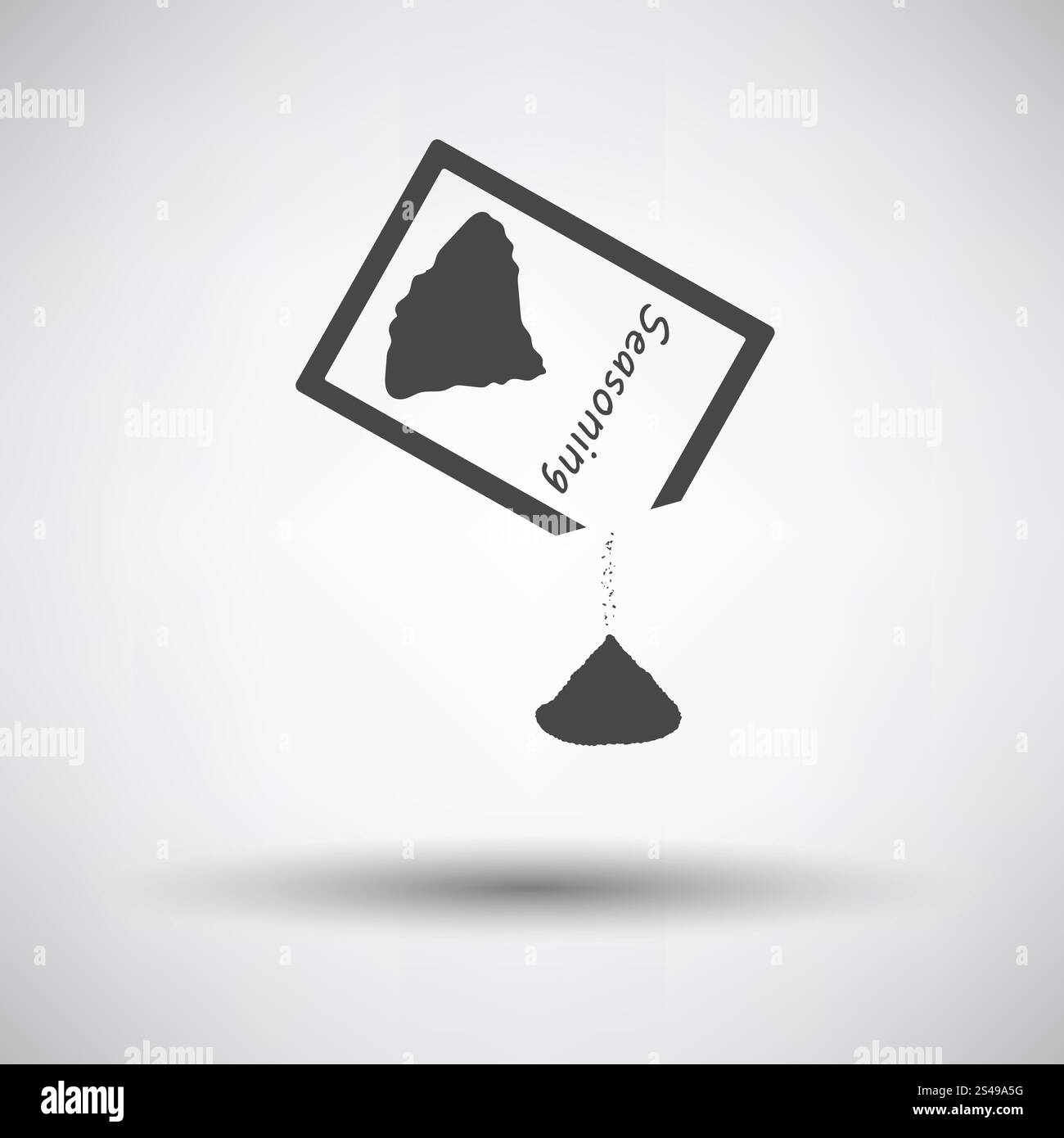 Seasoning package icon on gray background, round shadow. Vector ...