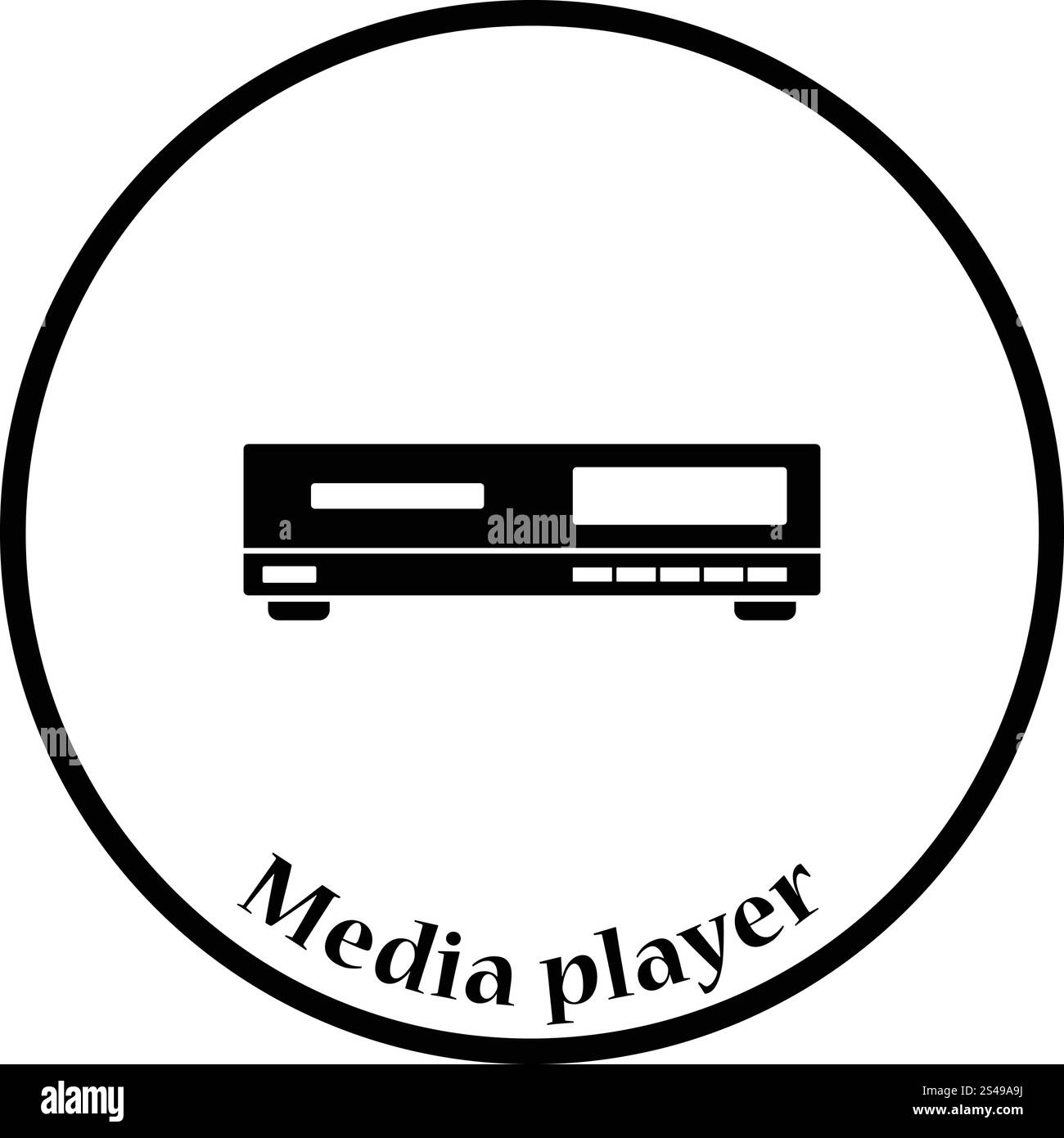 Media player icon. Thin circle design. Vector illustration Stock Vector ...
