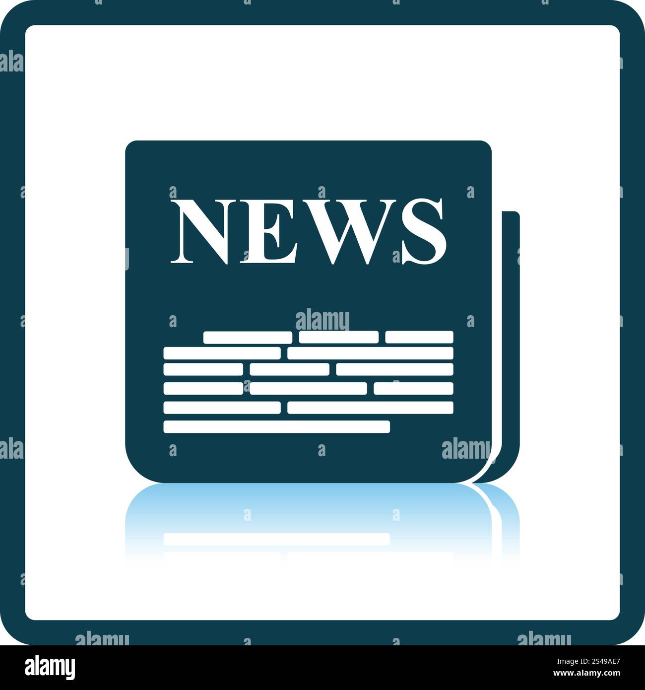 Newspaper icon. Shadow reflection design. Vector illustration Stock ...
