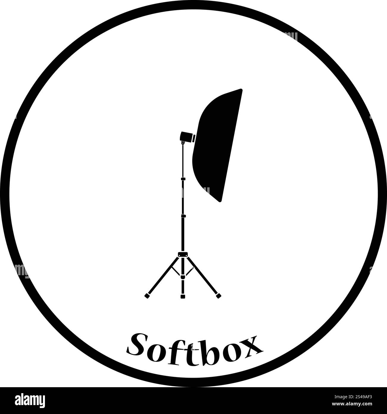 Icon of softbox light. Thin circle design. Vector illustration Stock ...