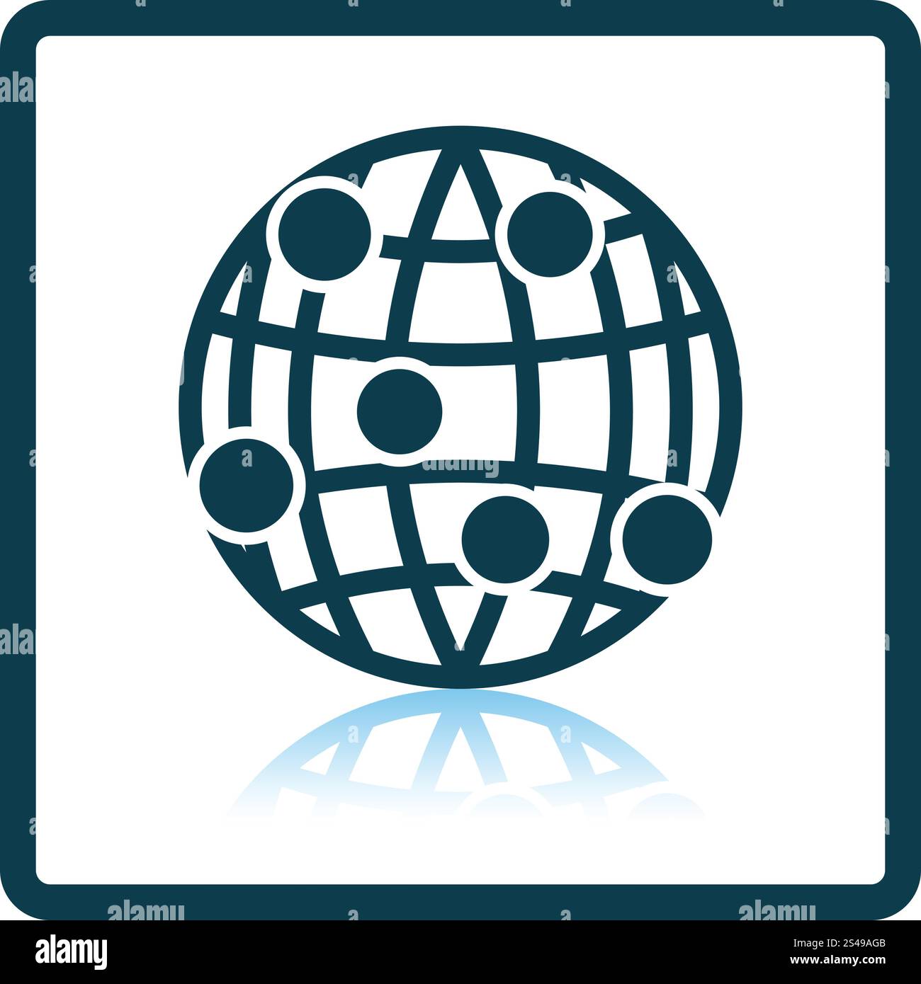 Globe connection point icon. Shadow reflection design. Vector illustration Stock Vector Image ...