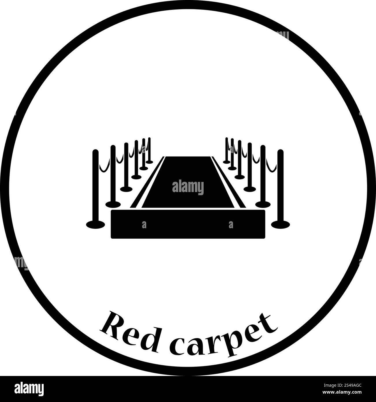 Red carpet icon. Thin circle design. Vector illustration Stock Vector Image & Art - Alamy