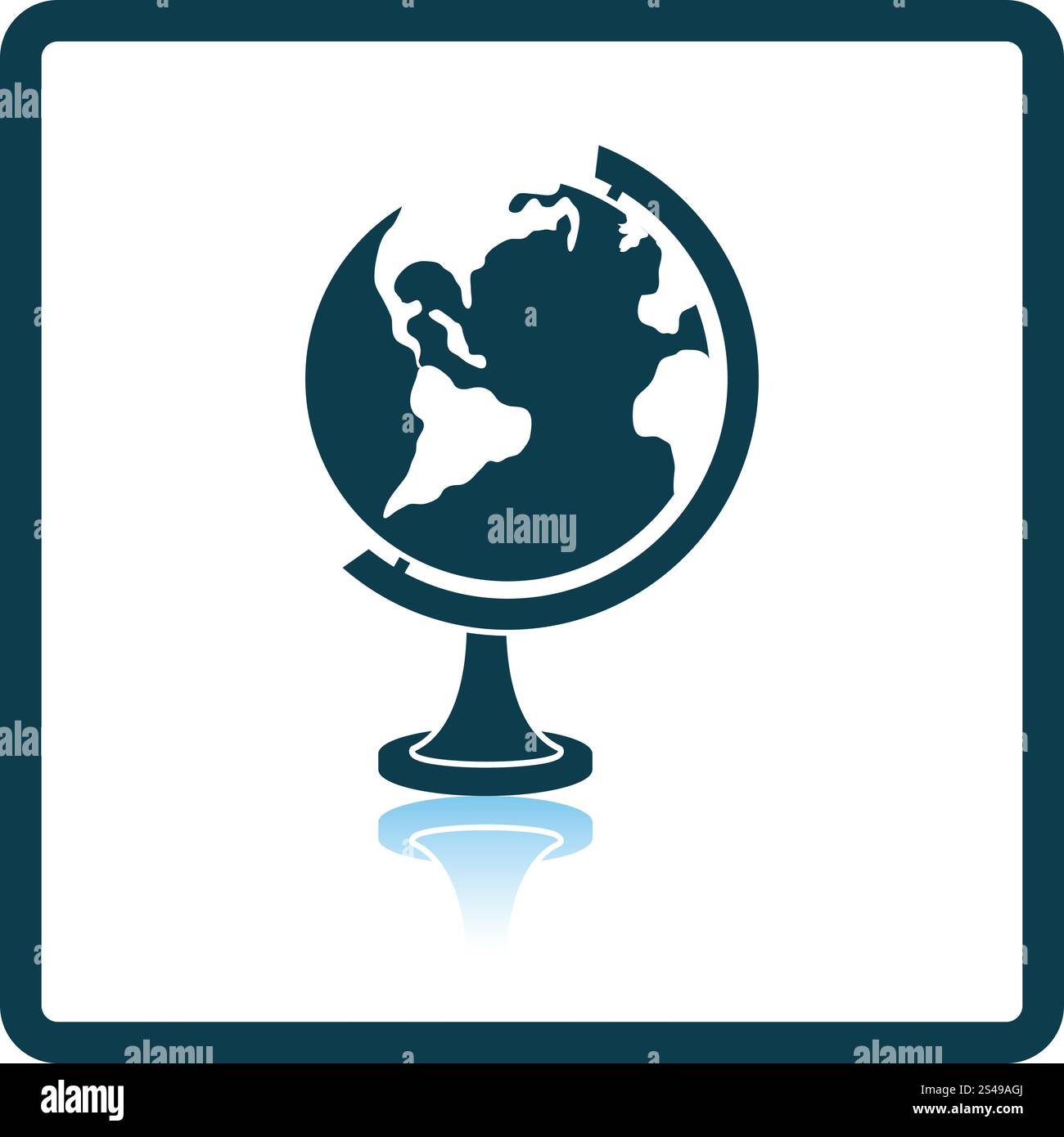 Icon of Globe. Shadow reflection design. Vector illustration Stock ...