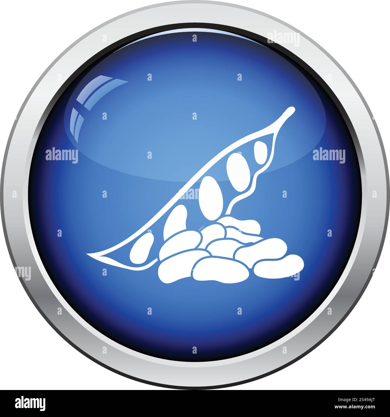 Beans icon. Glossy button design. Vector illustration Stock Vector ...