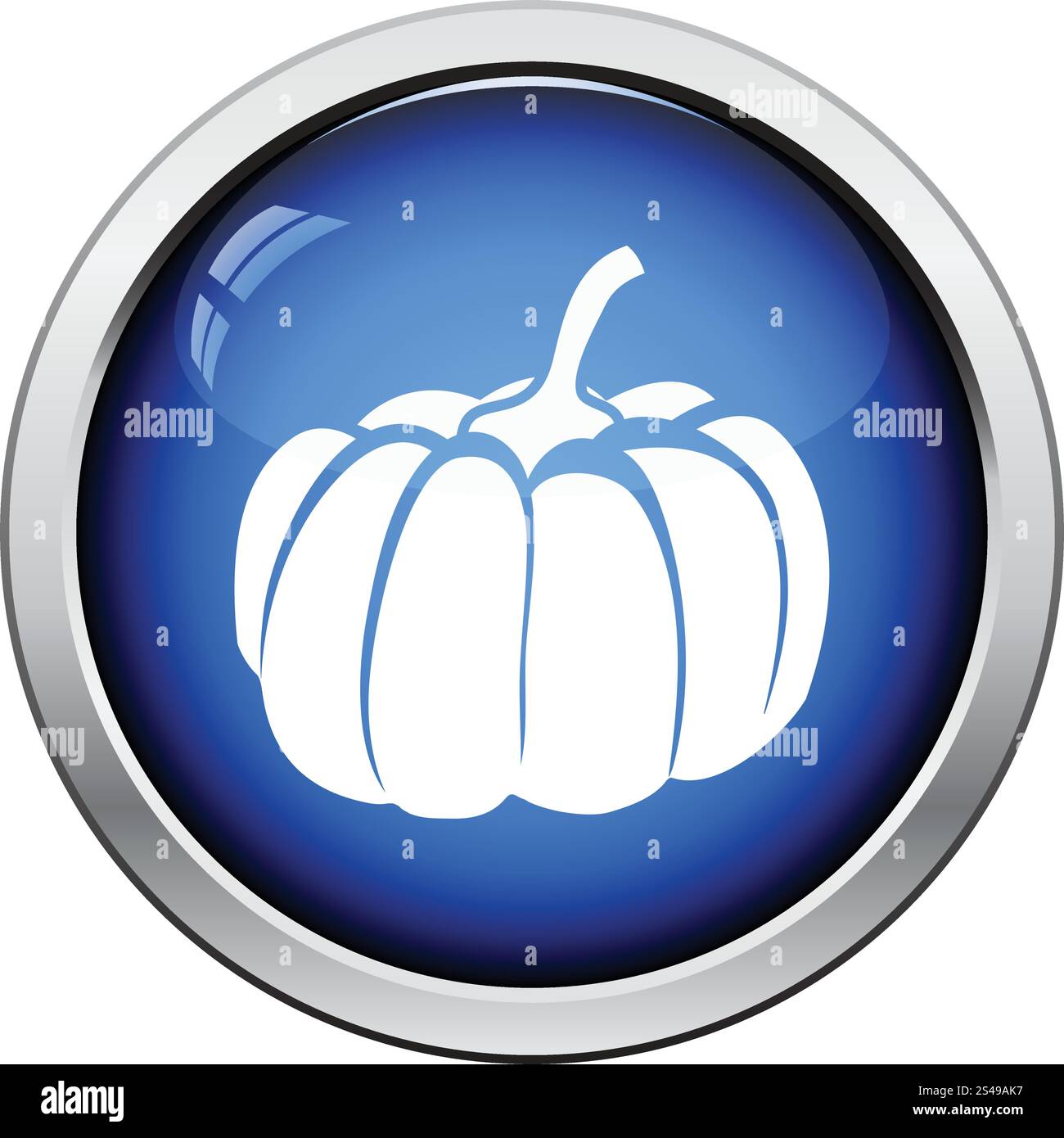 Pumpkin icon. Glossy button design. Vector illustration Stock Vector ...
