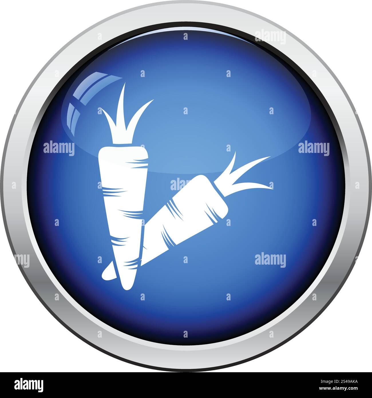 Carrot icon. Glossy button design. Vector illustration Stock Vector ...