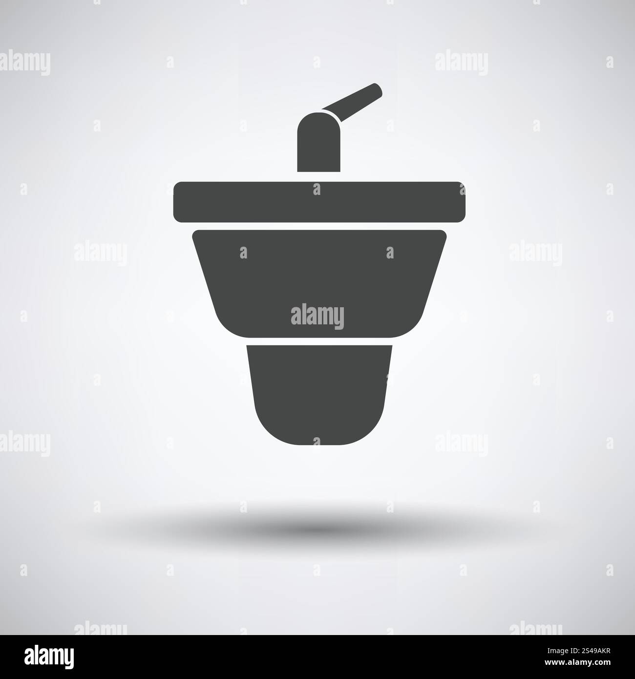 Bidet icon on gray background, round shadow. Vector illustration Stock ...