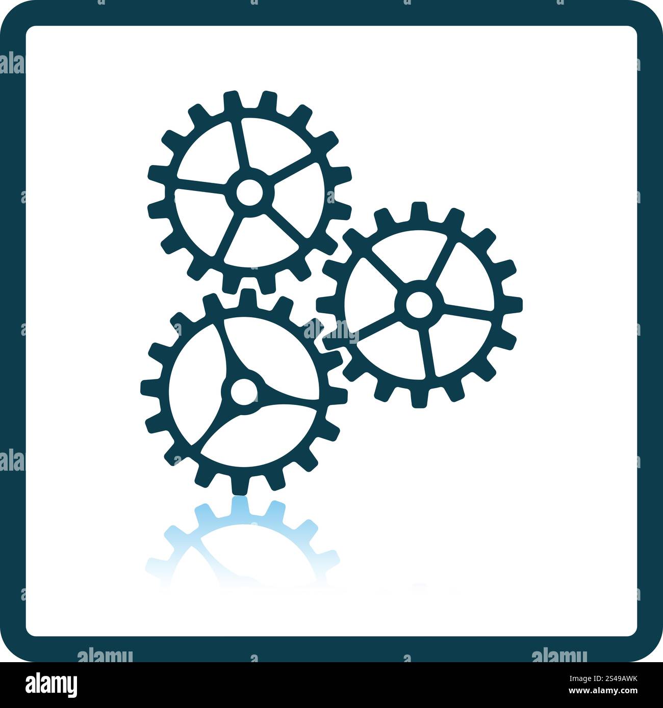 Gear icon. Shadow reflection design. Vector illustration Stock Vector ...