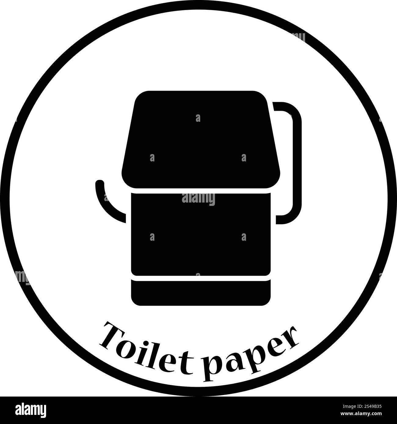 Toilet paper icon. Thin circle design. Vector illustration Stock Vector ...