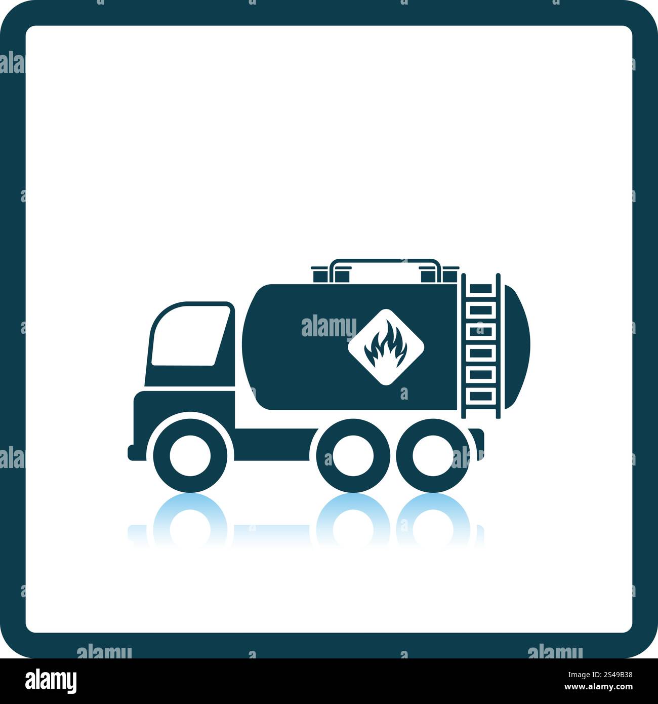 Fuel tank truck icon. Shadow reflection design. Vector illustration ...