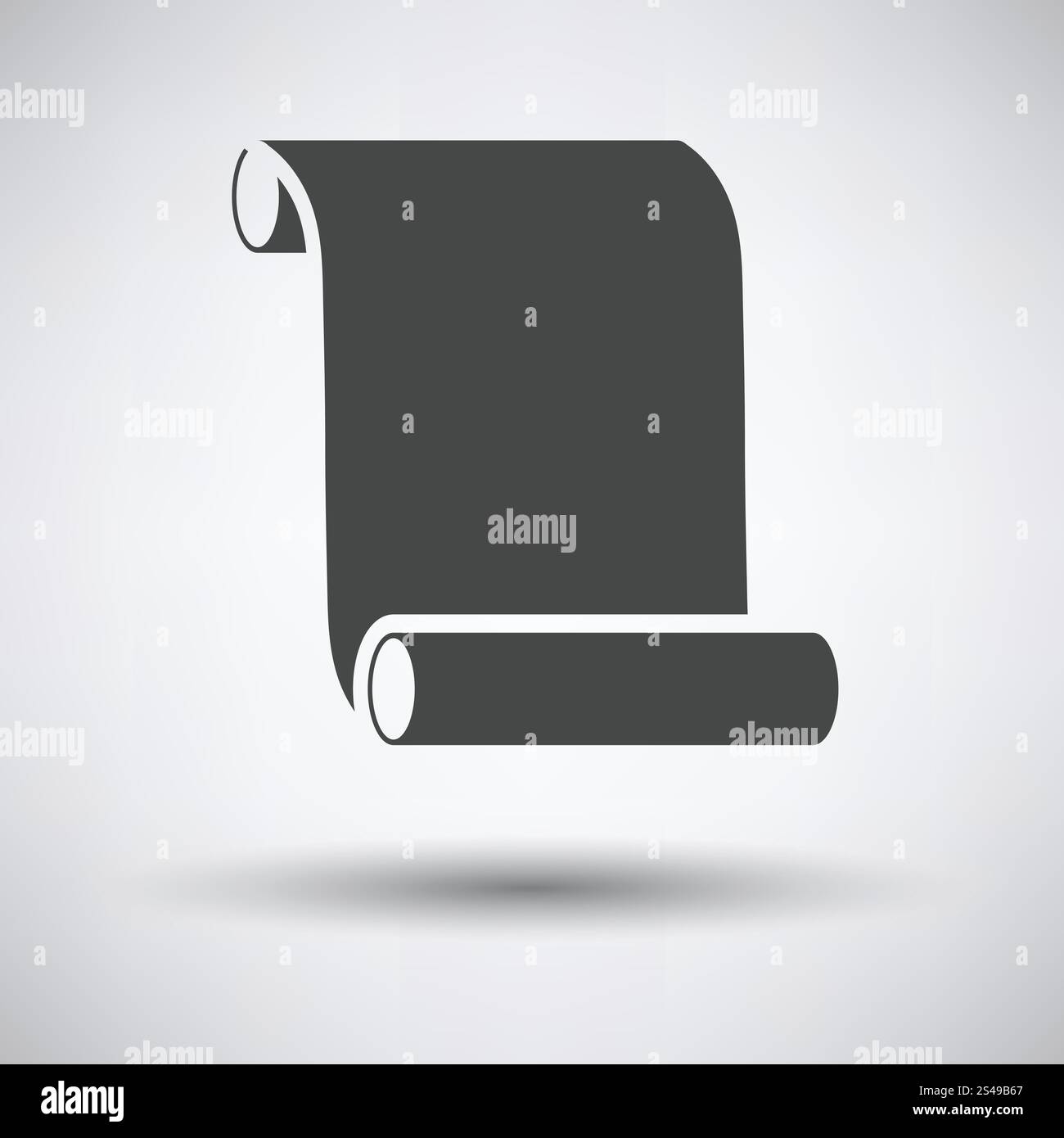 Canvas scroll icon on gray background, round shadow. Vector ...