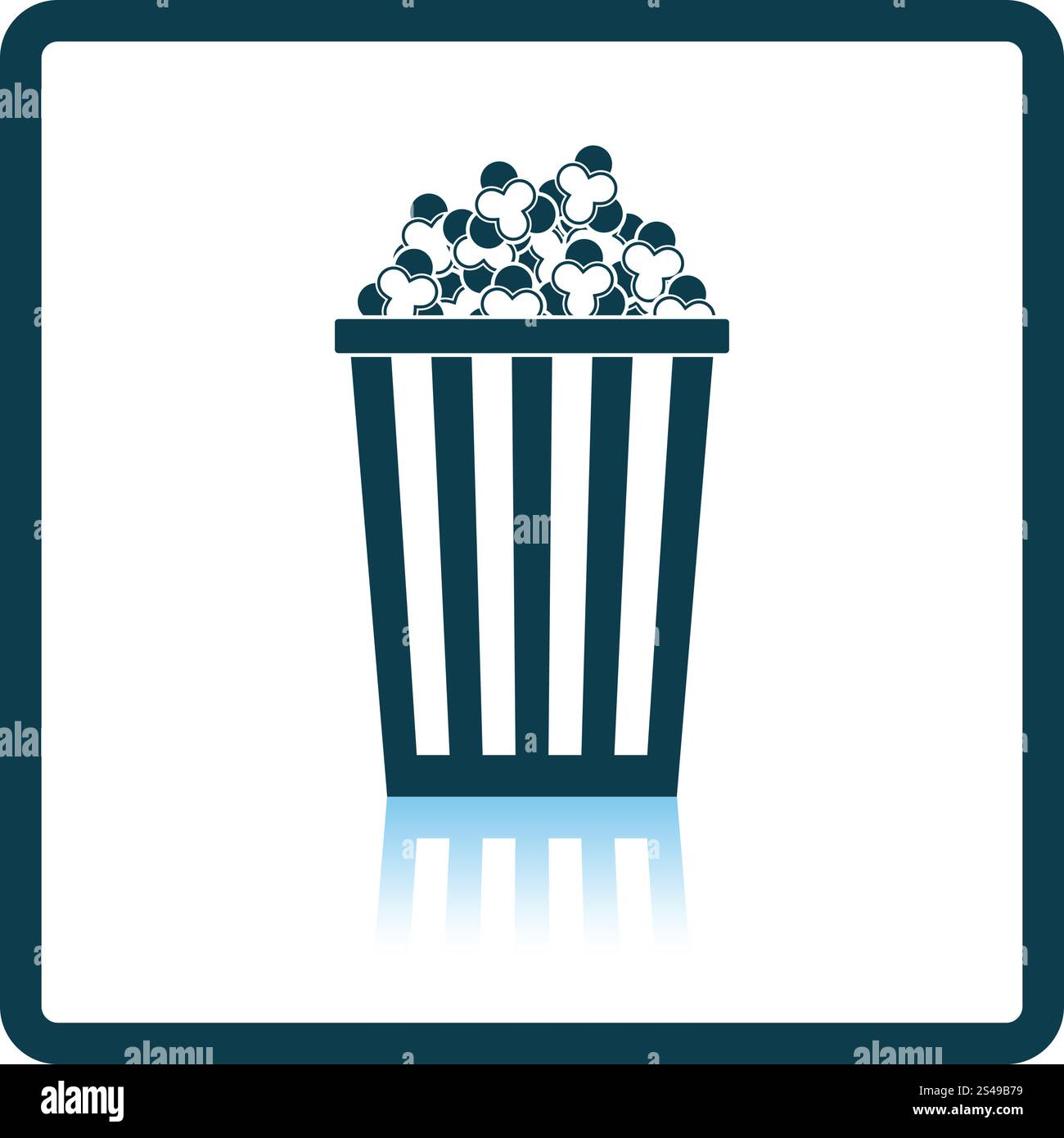 Cinema popcorn icon. Shadow reflection design. Vector illustration ...