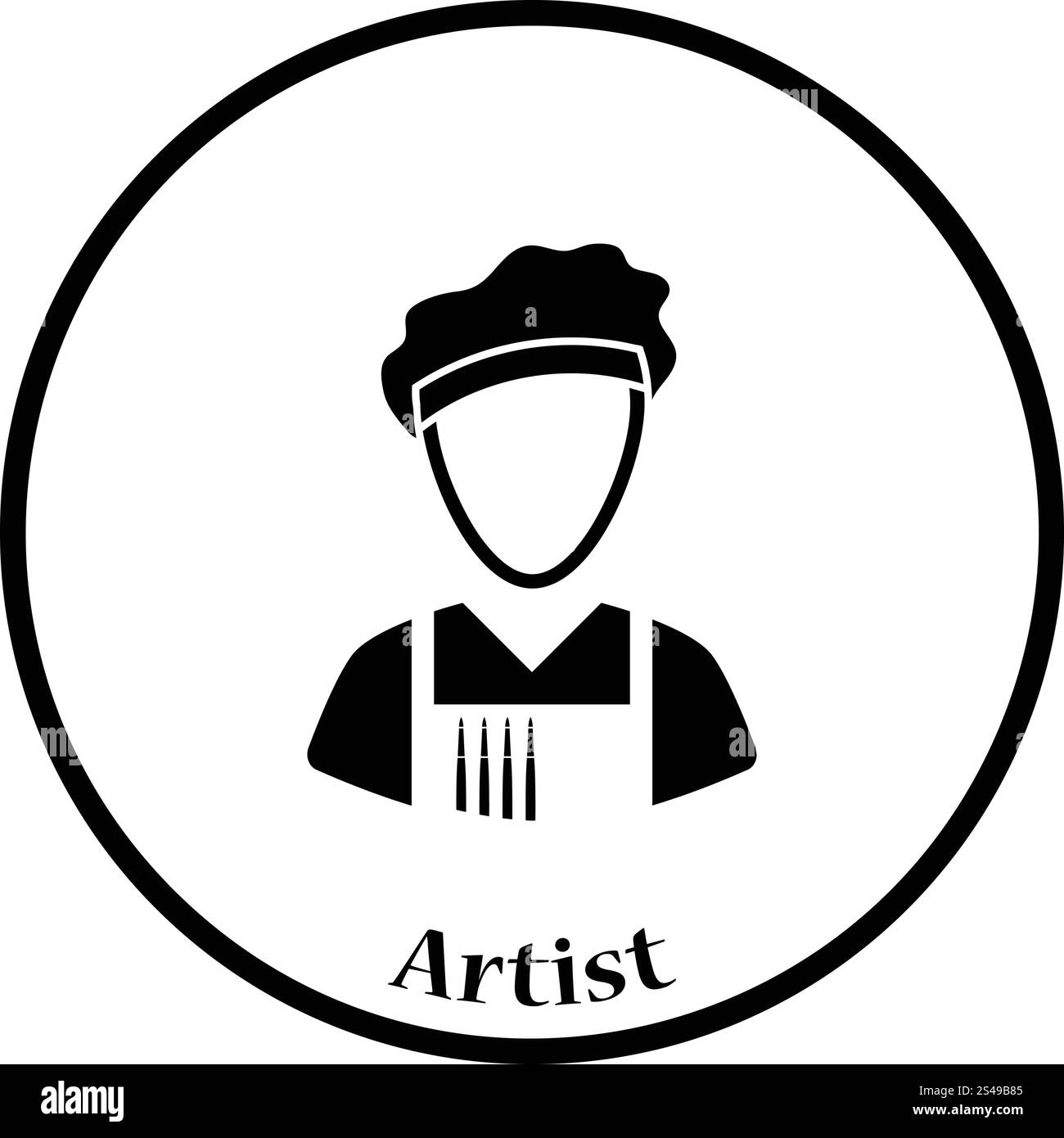 Artist icon. Thin circle design. Vector illustration Stock Vector Image ...