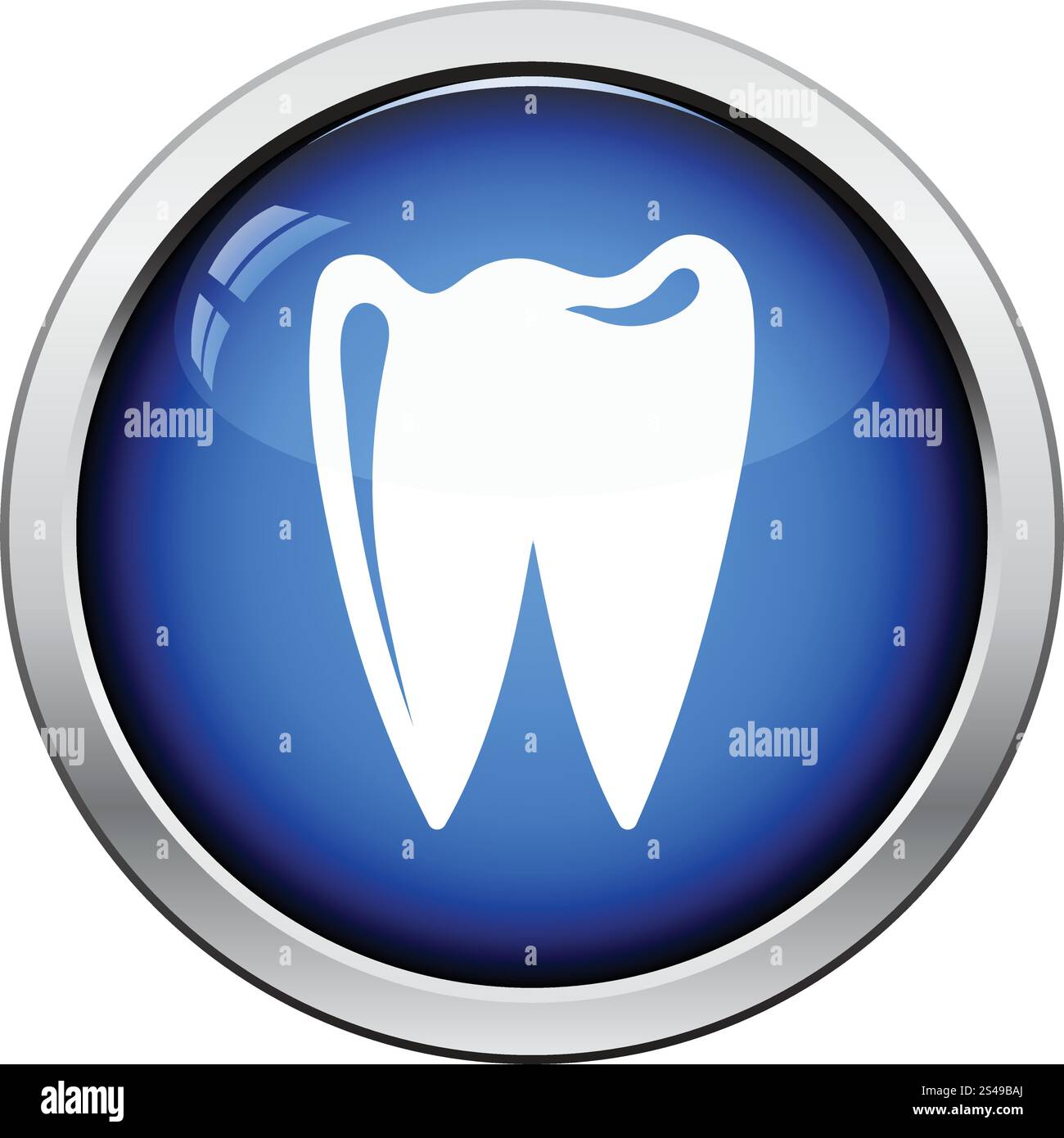 Tooth icon. Glossy button design. Vector illustration Stock Vector ...
