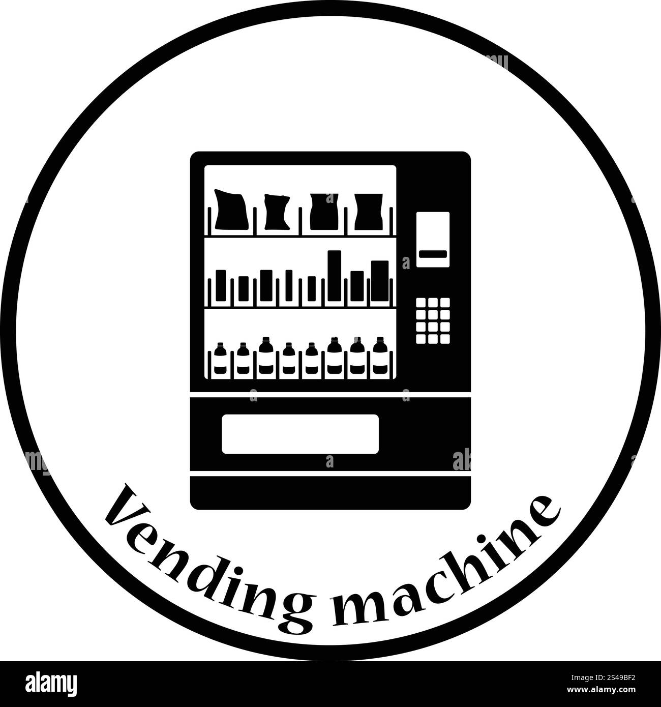 Food selling machine icon. Thin circle design. Vector illustration ...