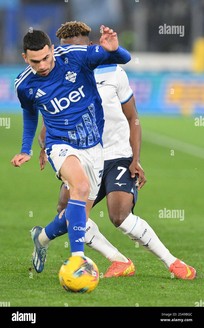 Olimpico Stadium, Rome, Italy - Lucas Da Cunha of Como and Fisayo Dele-Bashiru of SS Lazio ...
