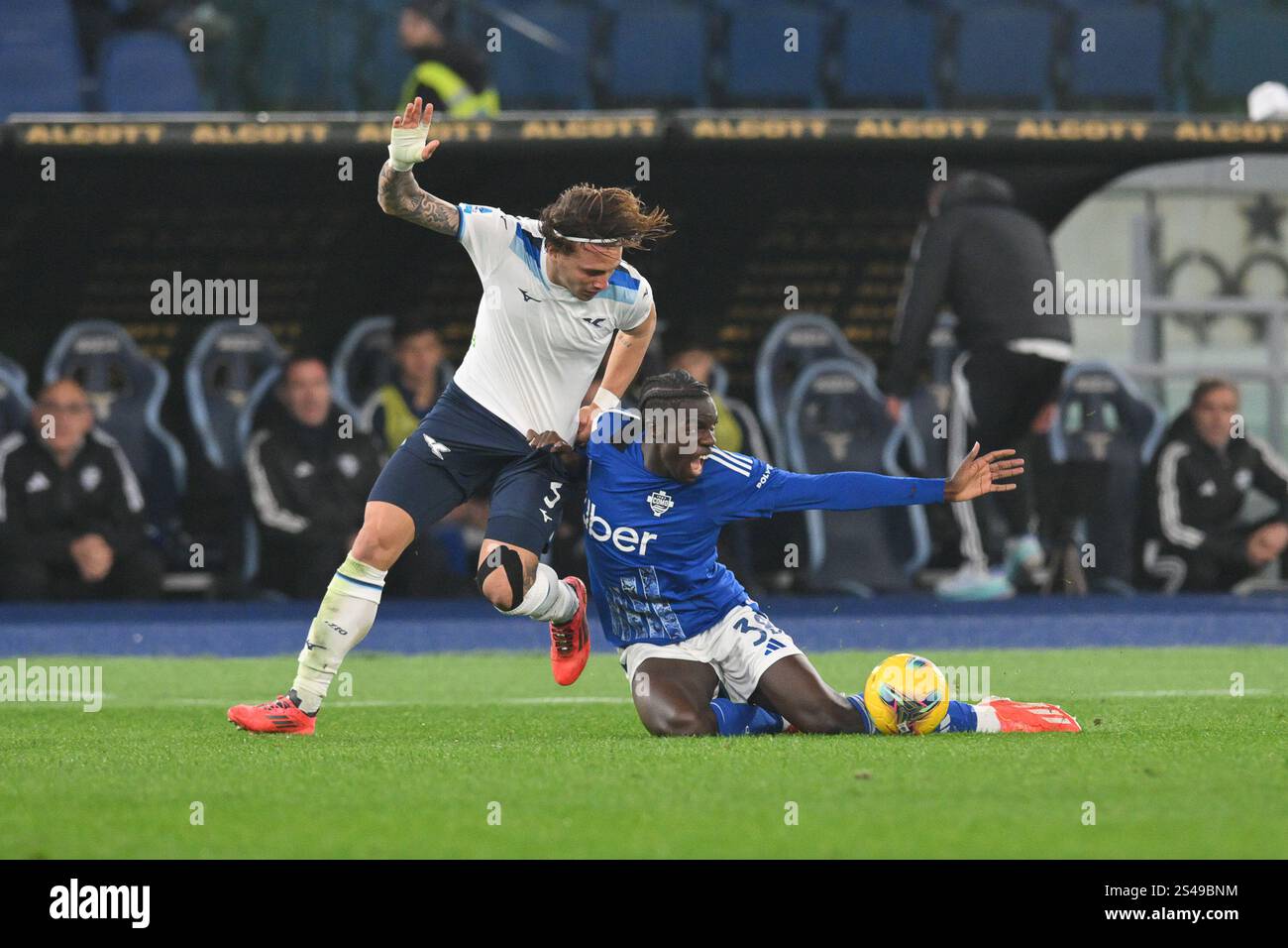 Olimpico Stadium, Rome, Italy - Luca Pellegrini of SS Lazio and Assane Diao of Como during Serie ...