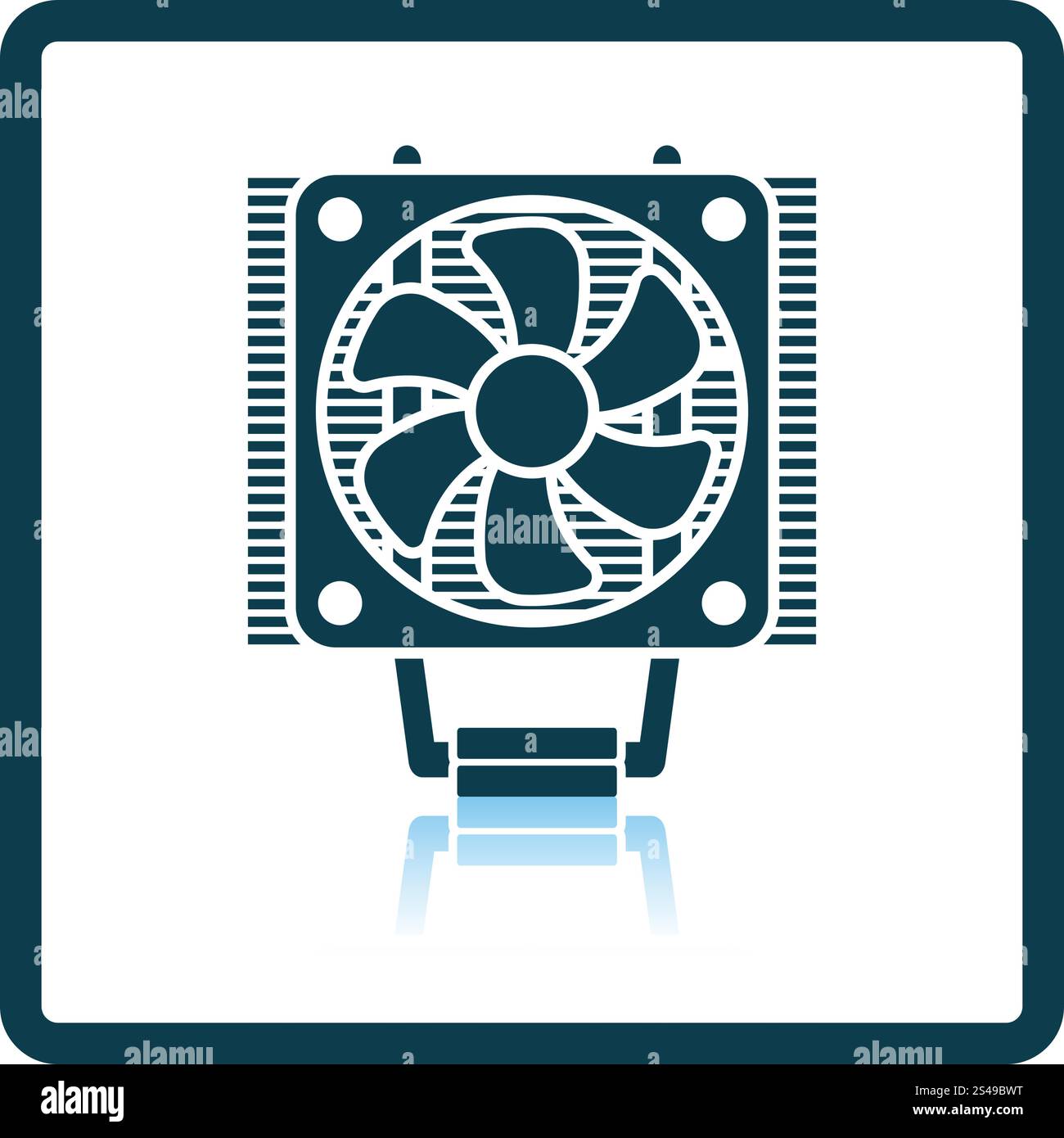 CPU Fan icon. Shadow reflection design. Vector illustration Stock ...