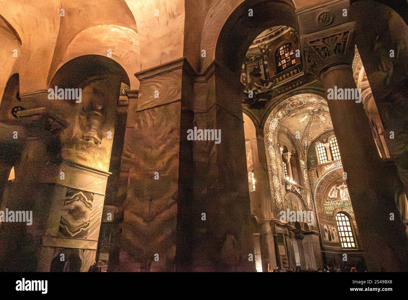 Ravenna - IT - Oct 16, 2024 The interior of San Vitale in Ravenna dazzles with intricate mosaics ...