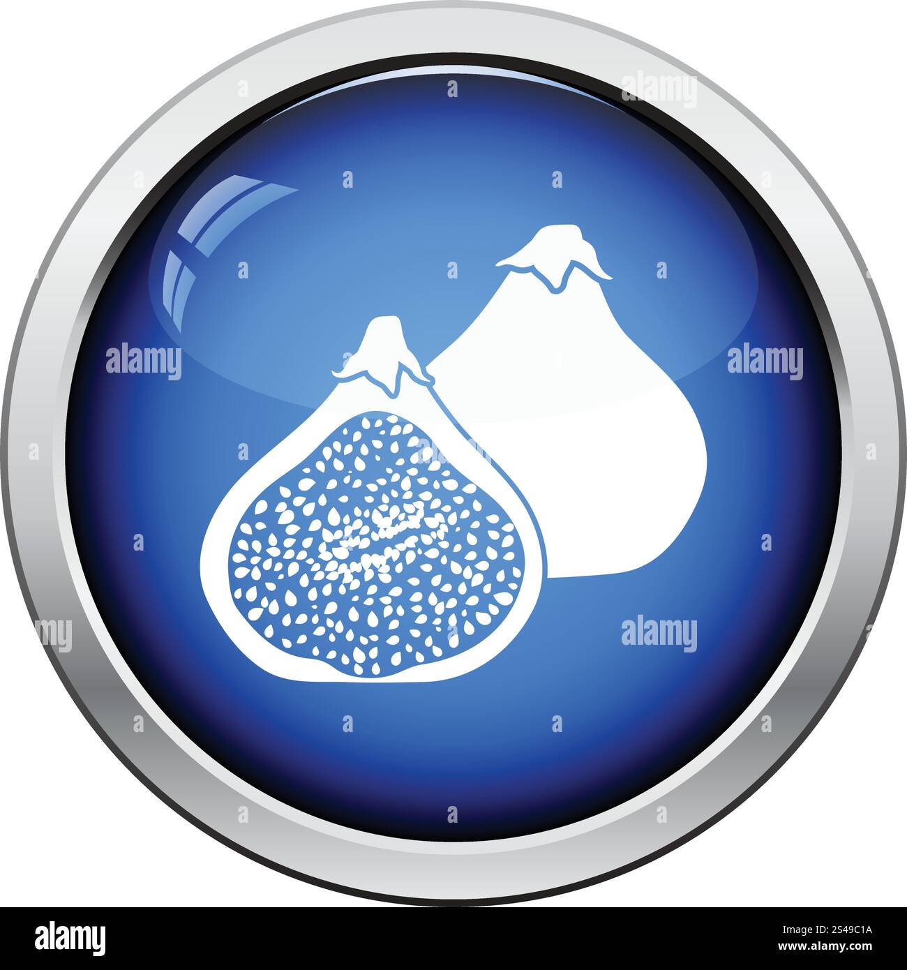 Icon of Fig fruit. Glossy button design. Vector illustration Stock ...