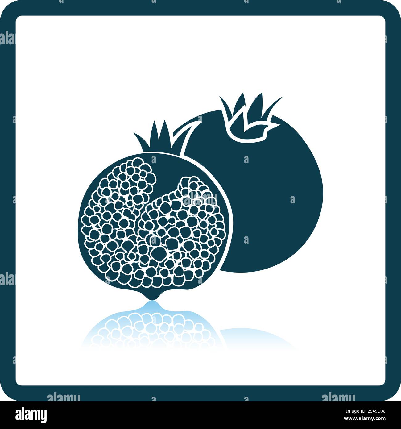 Icon of Pomegranate. Shadow reflection design. Vector illustration ...