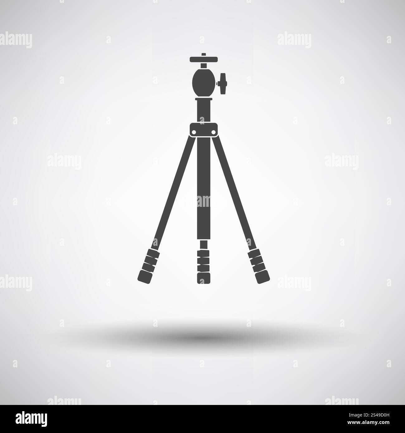 Icon of photo tripod on gray background, round shadow. Vector ...