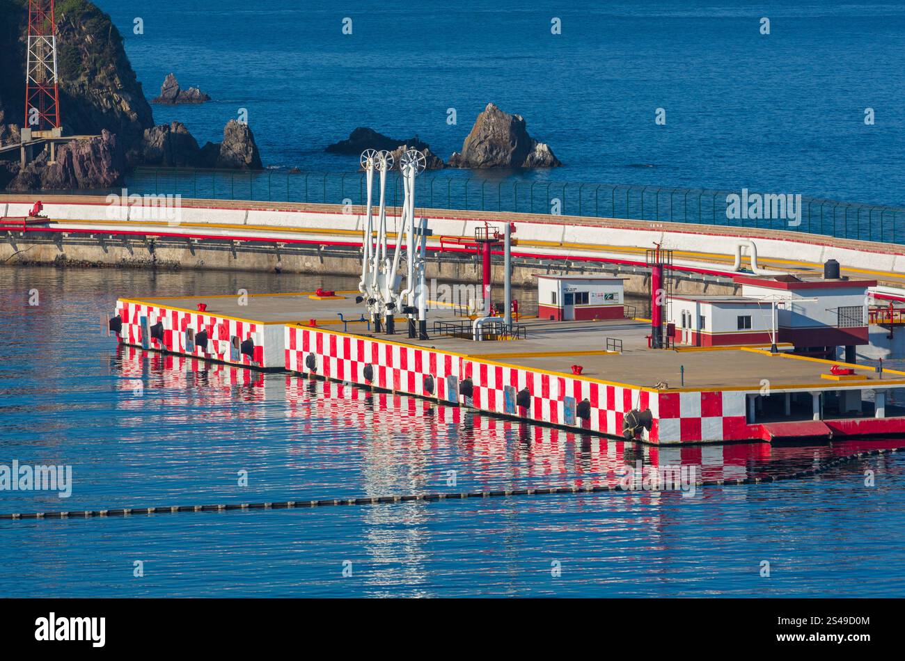 Naval Base fuel terminal, Manzinillo, Colima State, Mexico Stock Photo ...