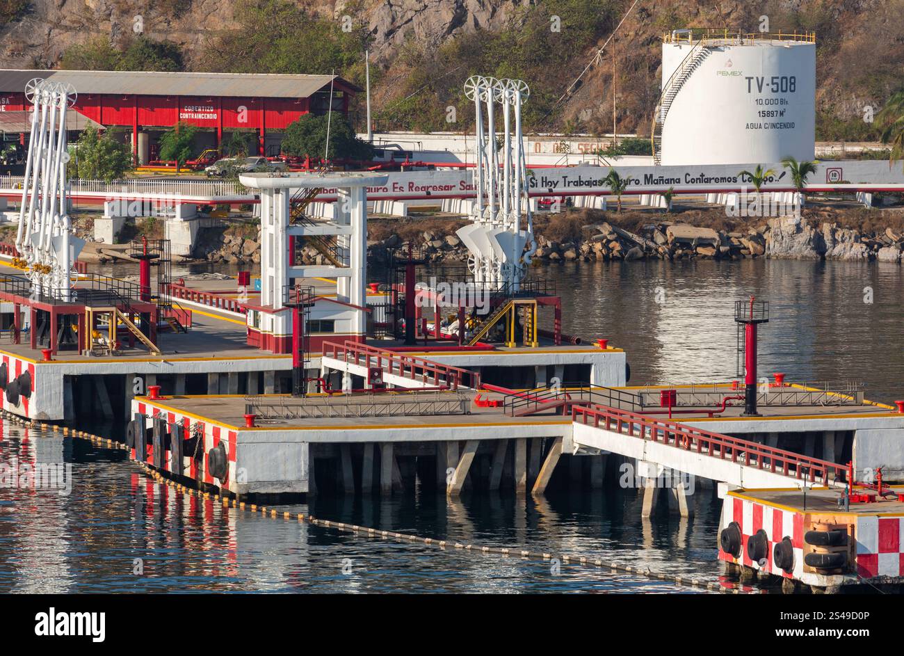 Naval Base fuel terminal, Manzinillo, Colima State, Mexico Stock Photo ...