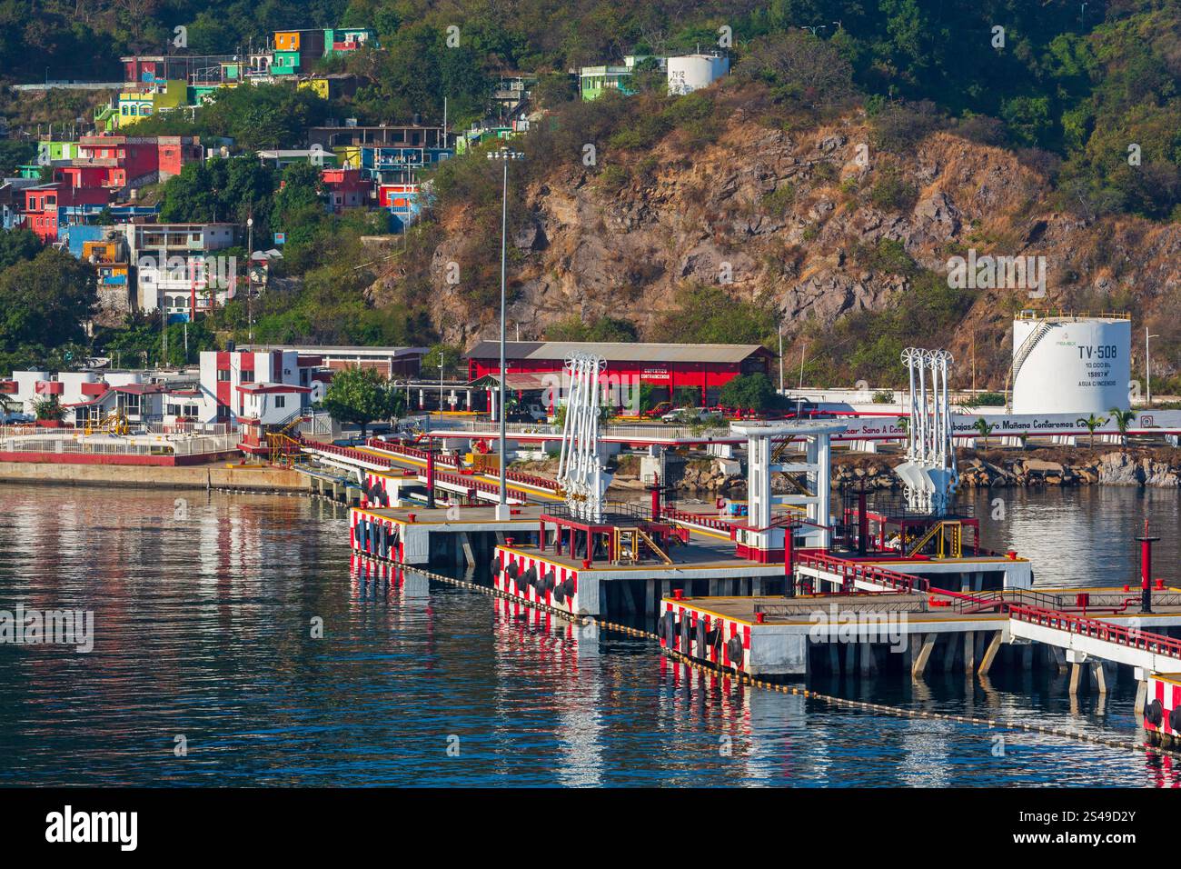 Naval Base fuel terminal, Manzinillo, Colima State, Mexico Stock Photo ...