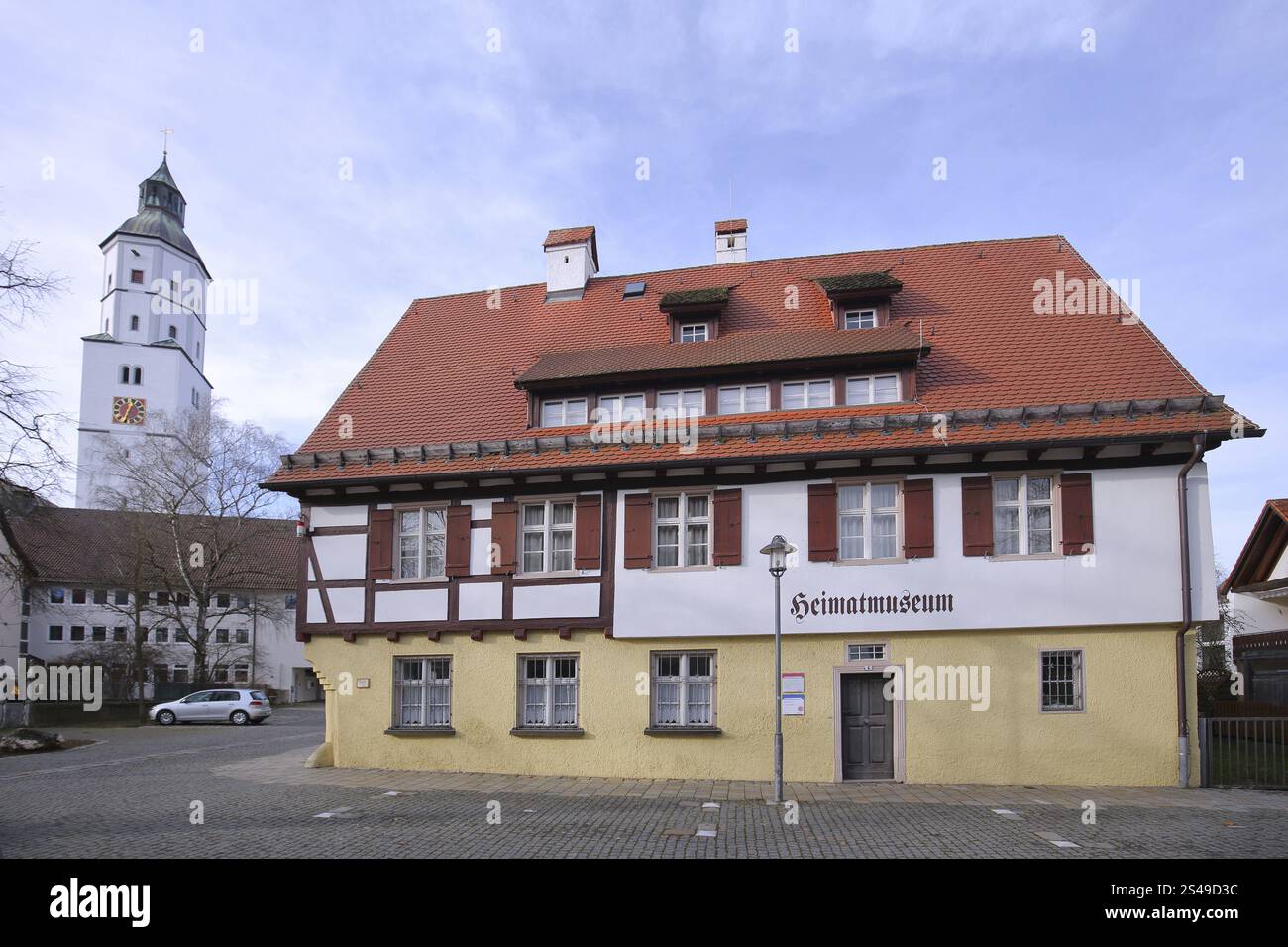 Local history museum built in the 16th century and church tower of St ...