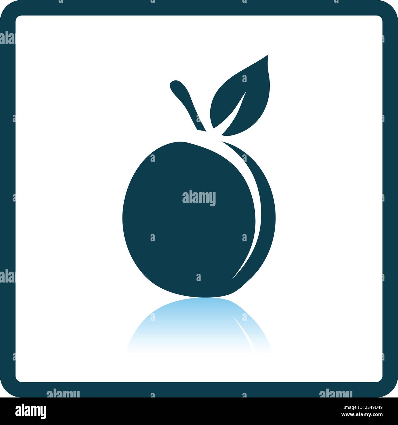 Icon of Peach. Shadow reflection design. Vector illustration Stock ...