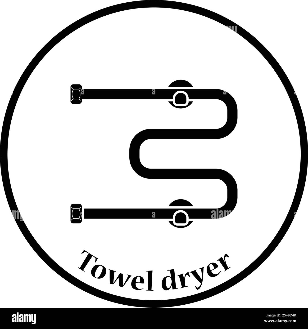 Towel dryer icon. Thin circle design. Vector illustration Stock Vector ...