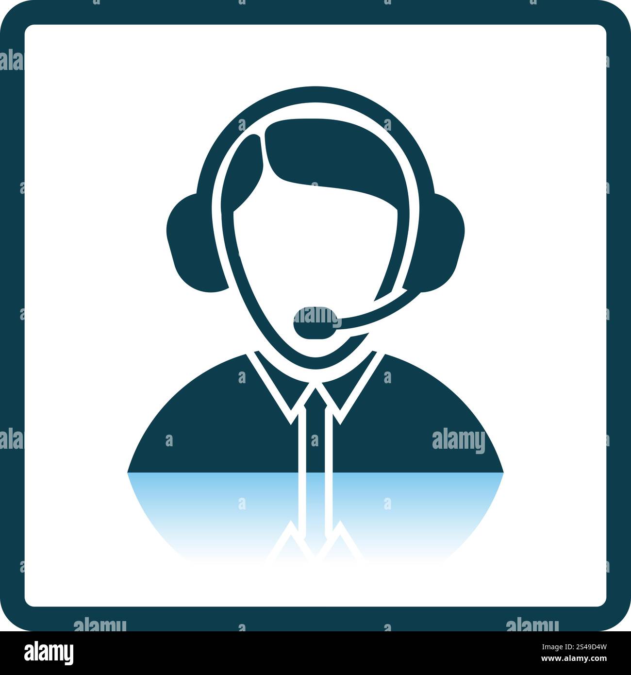 Support worker icon. Shadow reflection design. Vector illustration ...