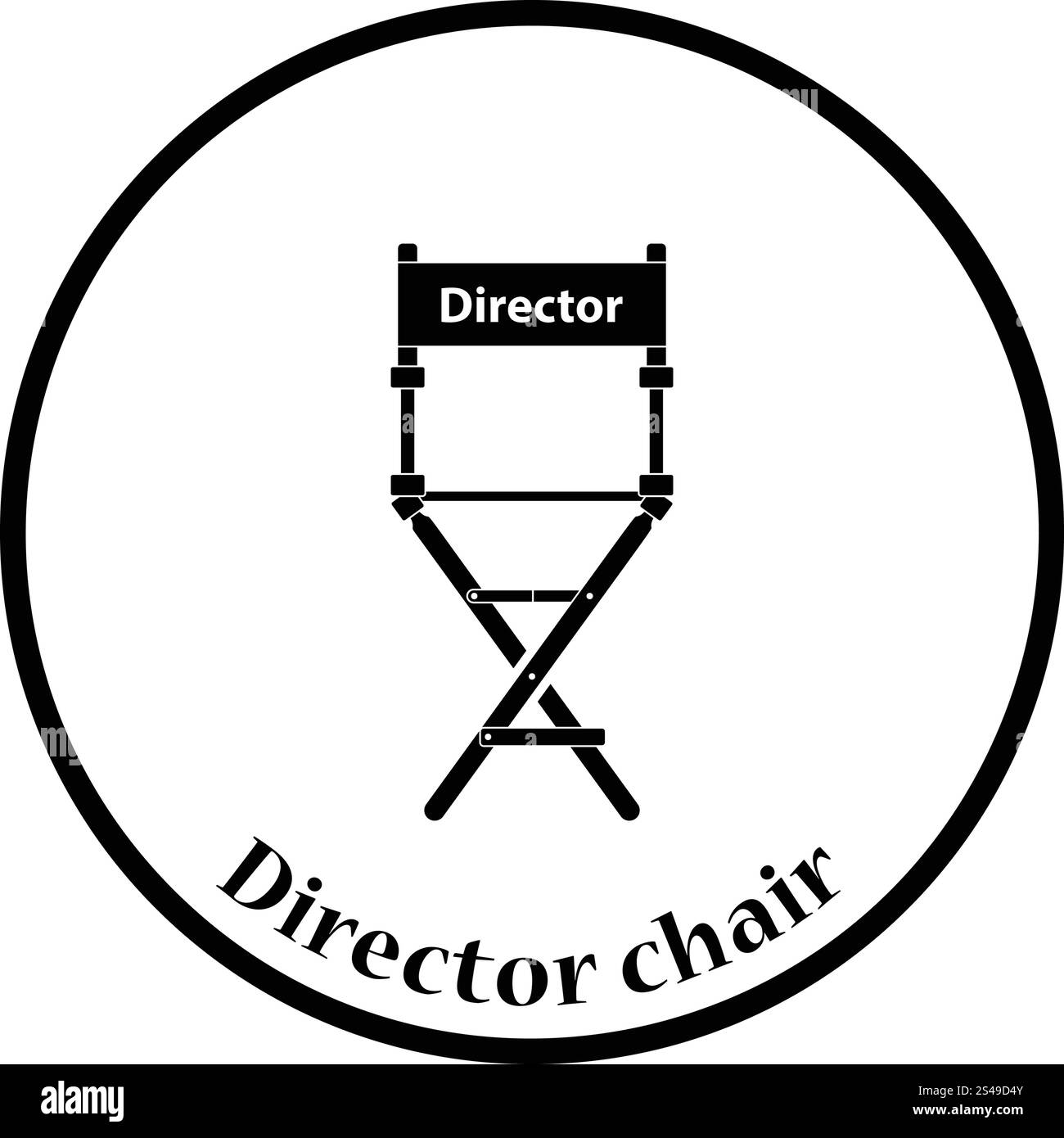 Director chair icon. Thin circle design. Vector illustration Stock ...