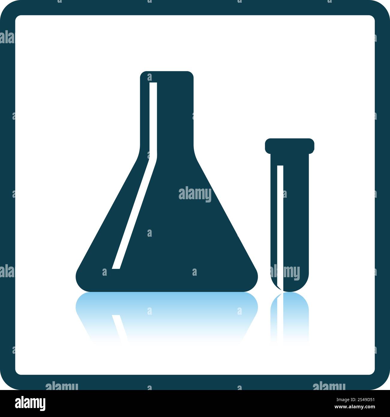 Icon of Chemical bulbs. Shadow reflection design. Vector illustration ...