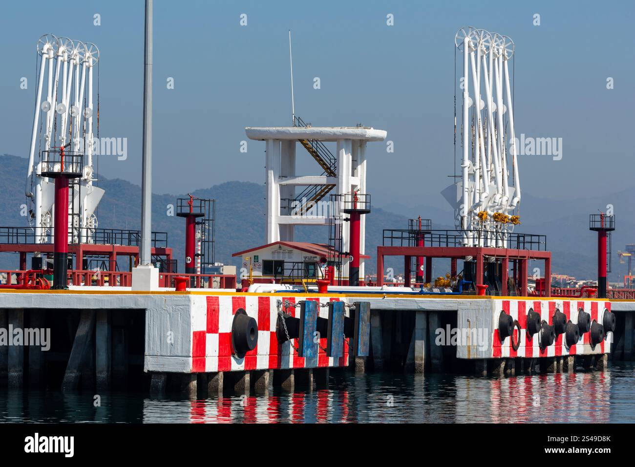 Naval Base fuel terminal, Manzinillo, Colima State, Mexico Stock Photo ...